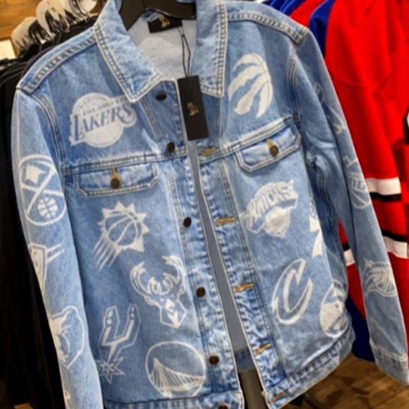 OVO | Jackets & Coats | Ovo Nba Team Icons Denim Jacket Washed Indigo ...